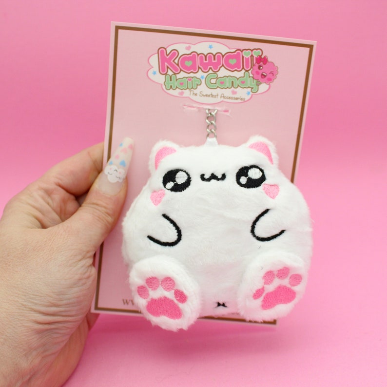 Cute Anime Cat Kawaii Plushie Kitty Keychain - Cute Keychains for Women ...