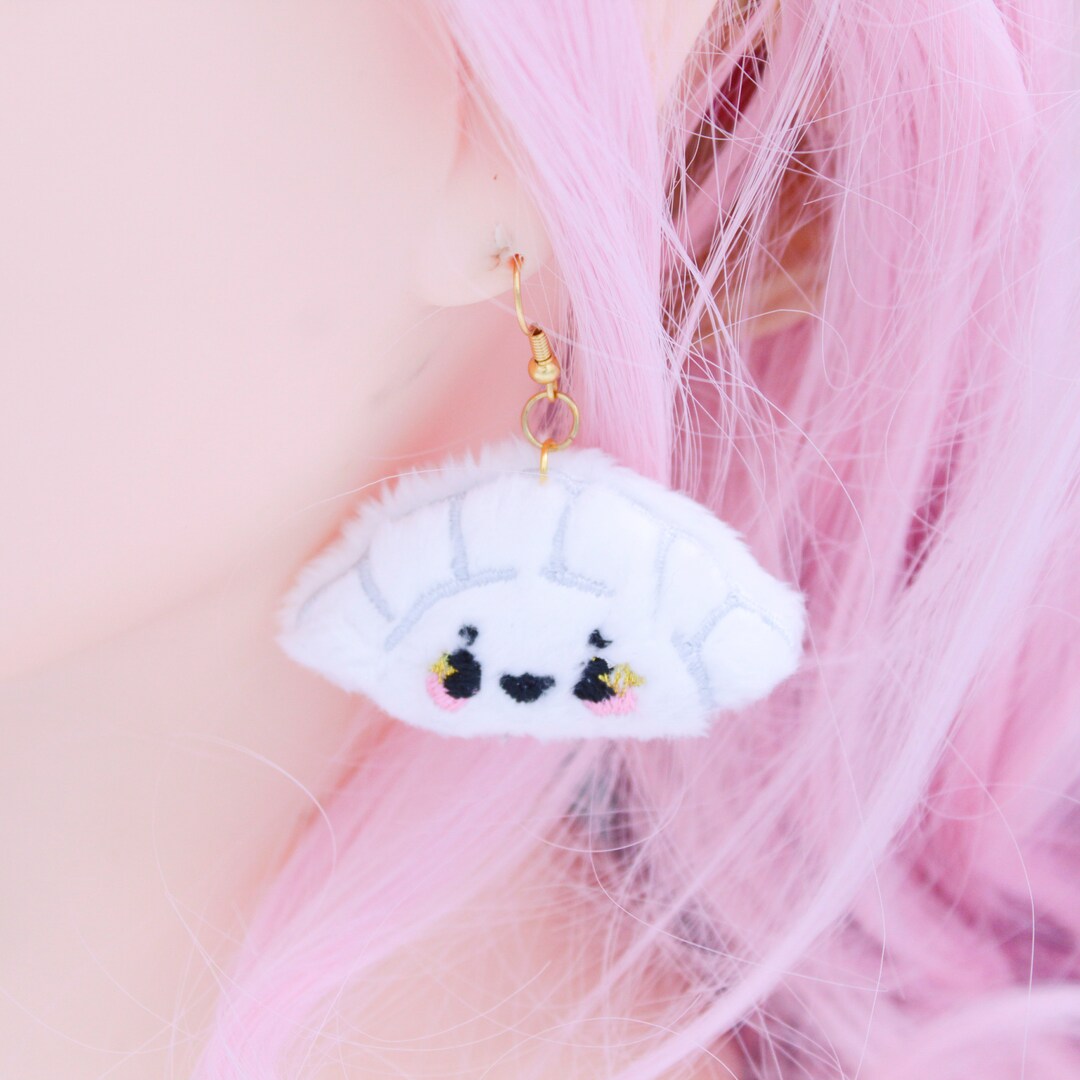 Plush Kawaii Gyoza Dumpling Earrings | Gift for Anime Lover | Japanese ...