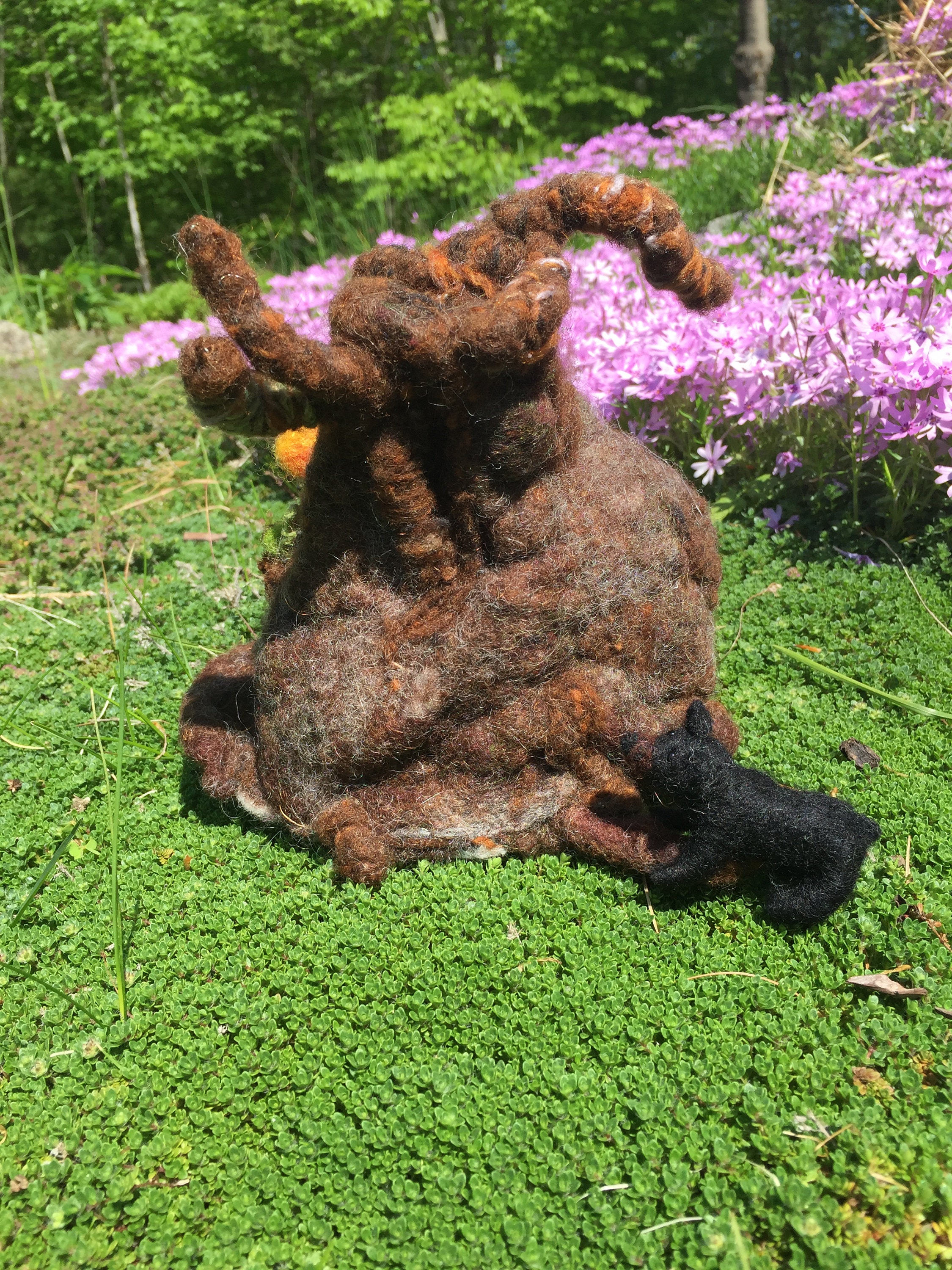 Needle Felted, Hollow Log With Bear Soft Sculpture-hand Made-felt Bears ...