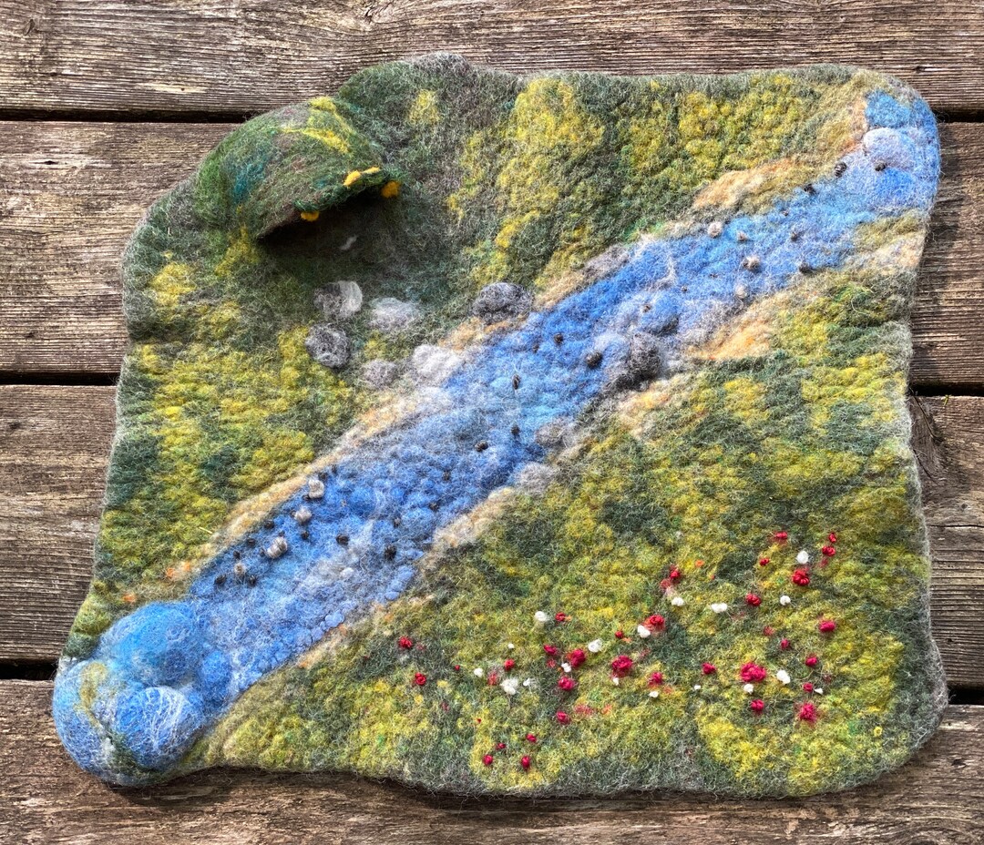 Waldorf Inspired,play Scape ,montessori, Wet Felted Mat, Easter Gift ...