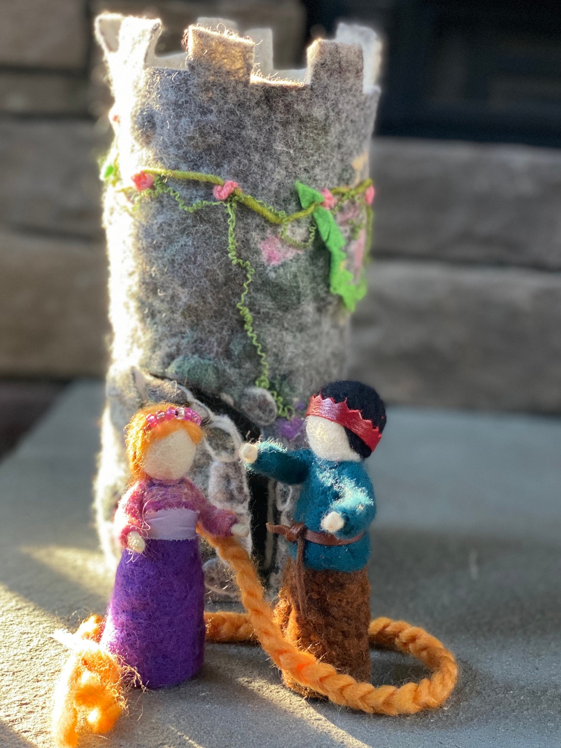 Rapunzel Story Set, Story Telling Puppets,waldorf Inspired, Felted Doll ...