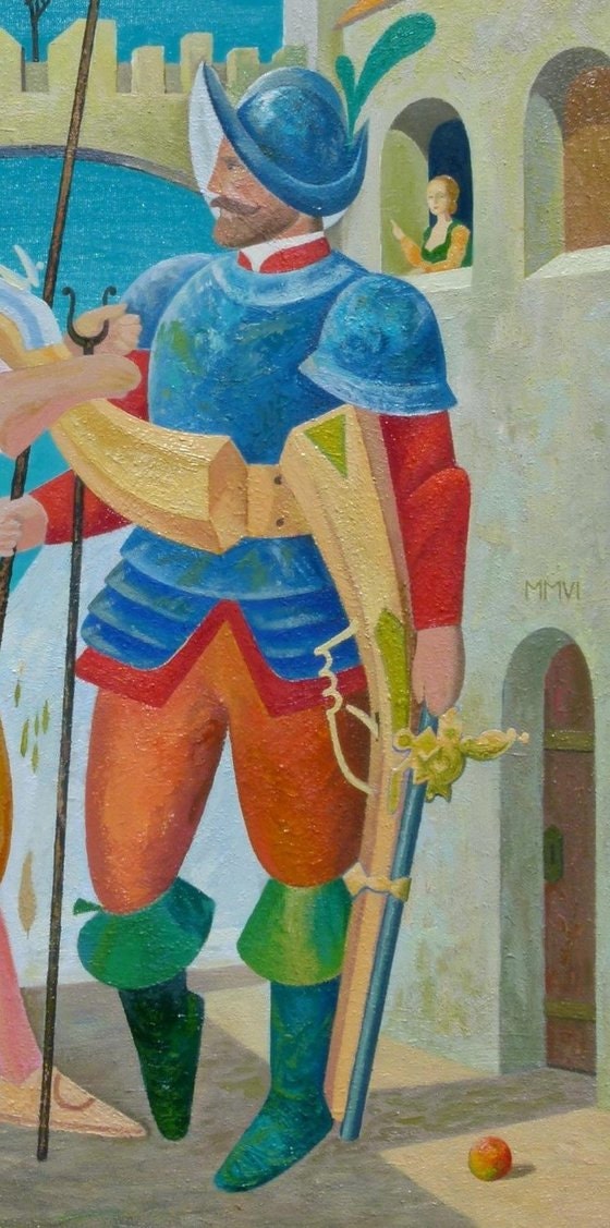 Two Musketeers, Dragon and a Princess, Oil, Canvas - Etsy