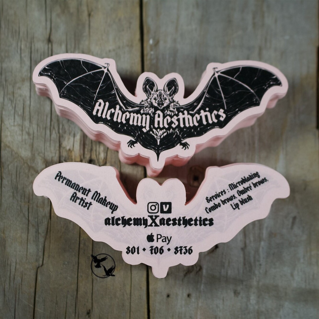 Bat Shaped Business Cards, Die Cut Business Cards, 50, 100, 250, 500 ...