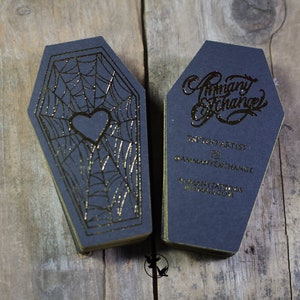 Coffin Shaped Foil Printed Business Cards, 18pt Thickness, 50-500 - Etsy