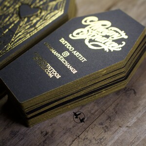 Coffin Shaped Foil Printed Business Cards, 18pt Thickness, 50-500 - Etsy