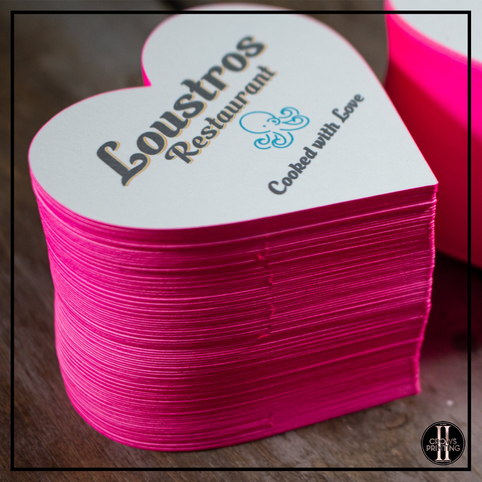 Heart Shaped, Edge Painted, Business Cards, Die Cut Corners, 50, 100 ...