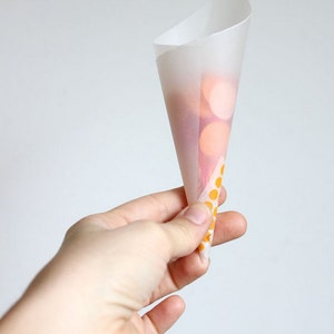 50 Translucent Paper Cones, Petal Cones, Food Cones, Custom Cones ...