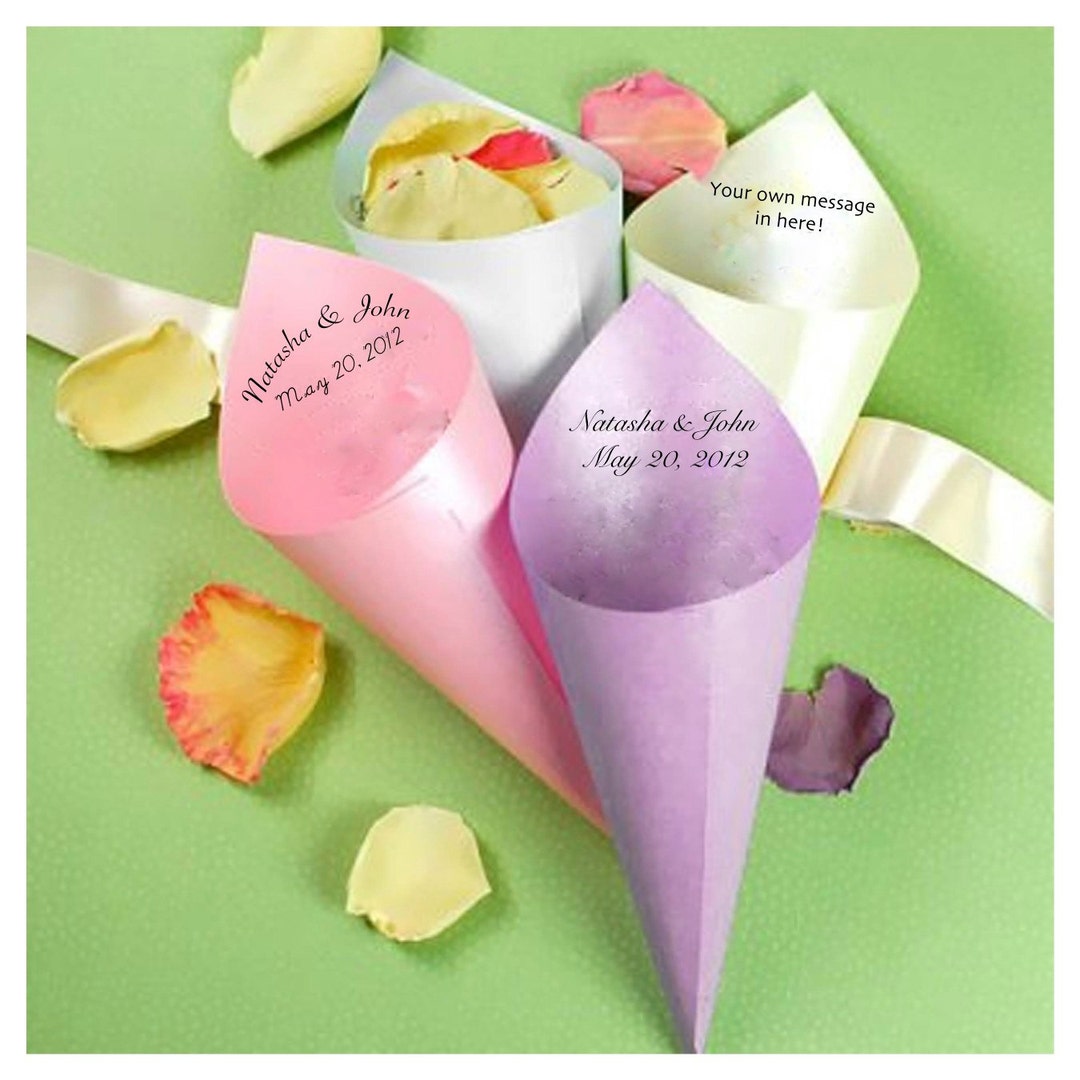 75 Personalized Paper Cones - Etsy