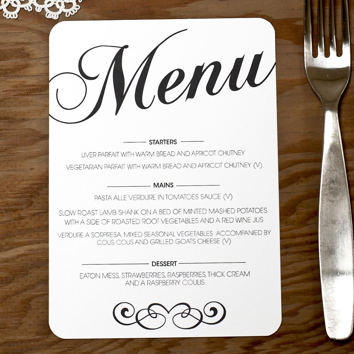 50 wedding menu 5.5 or 4.25 custom wedding menus | Etsy