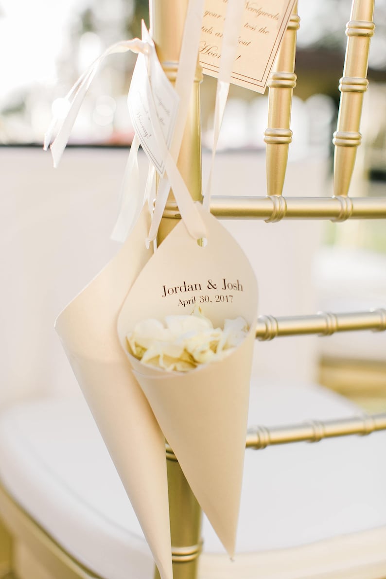 50 Paper Cones, Petal Cones, Food Cones, Custom Cones, Wedding Toss ...