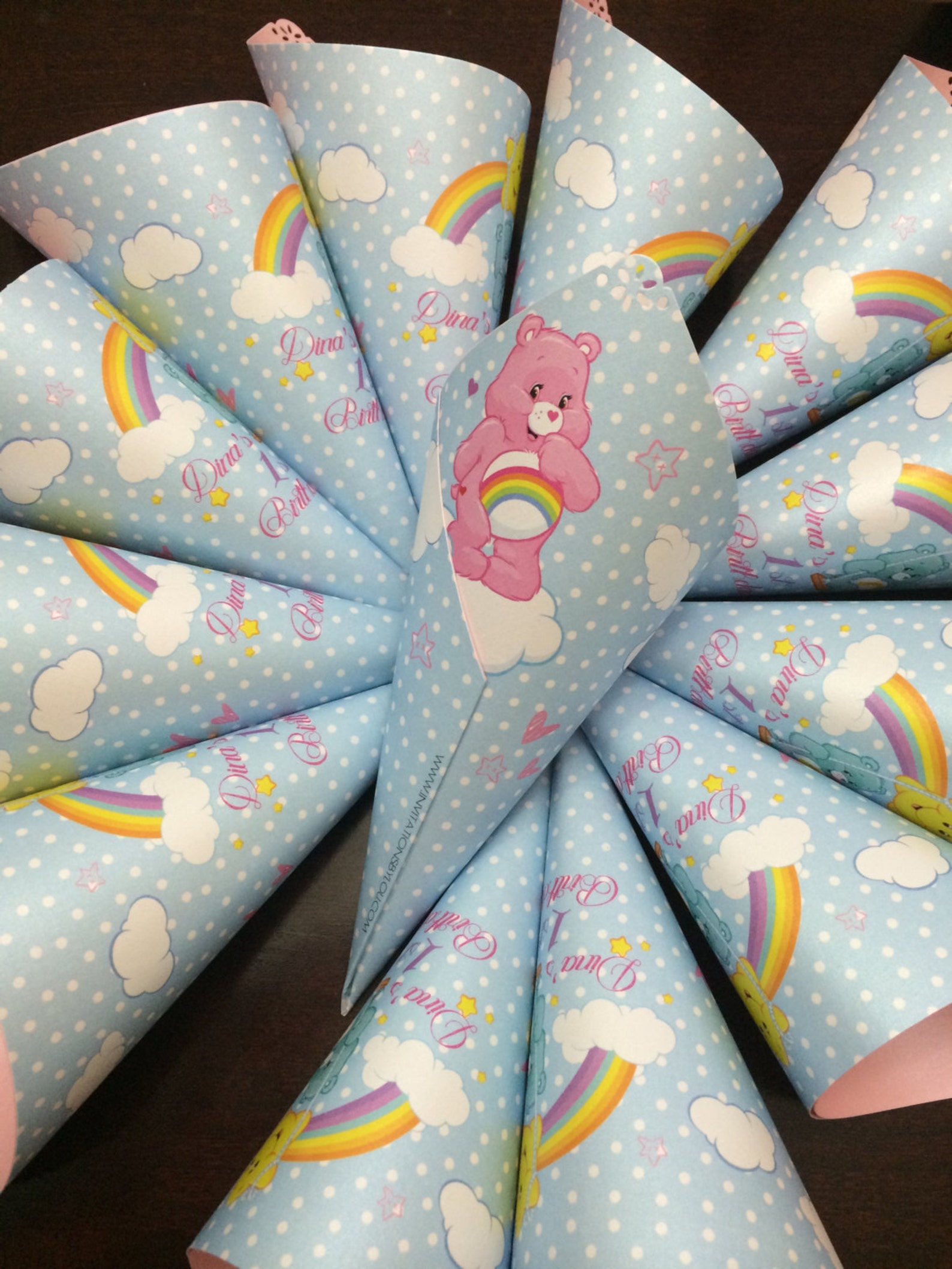 50 Personalized Paper Cones FULL COLOR | Etsy