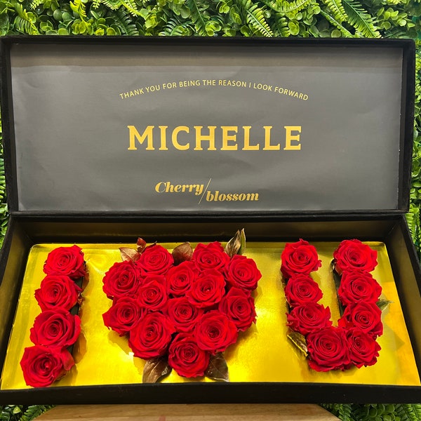 I Love You Box Flowers - Etsy