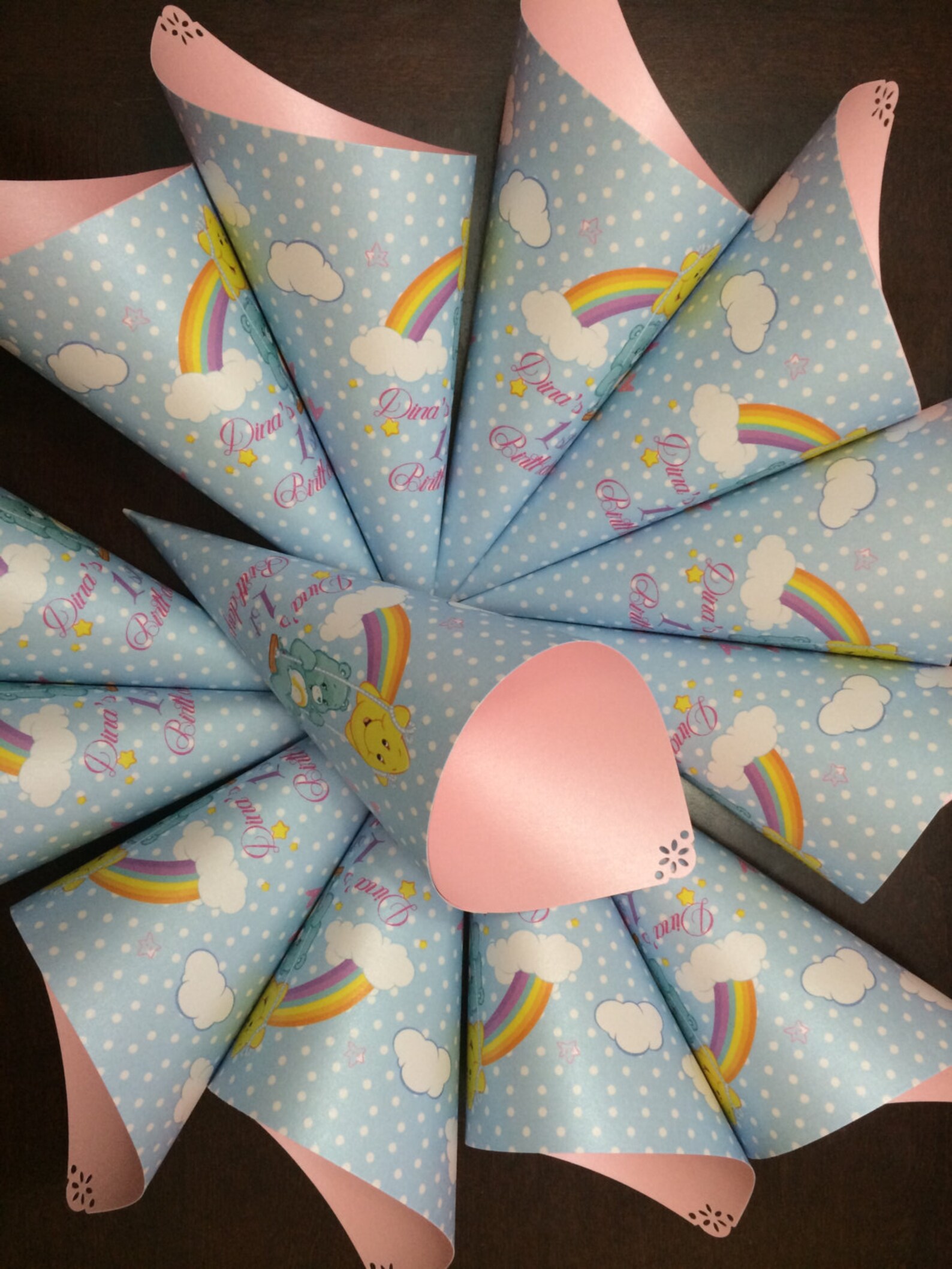 50 Personalized Paper Cones FULL COLOR | Etsy