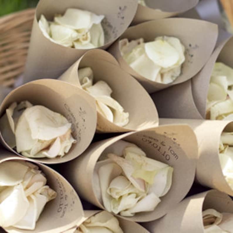 100 KRAFT Paper Cones, Petal Cones, Food Cones, Custom Cones, Wedding ...