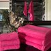 Hot Pink Bath Towel, Hot Pink Bath Towel Set, Cotton Bath Towels, Hot ...