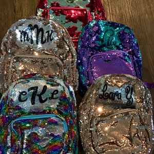 Sequin Backpack/ Reversible Sequin Bookbag/ Mermaid Sequin Backpack ...