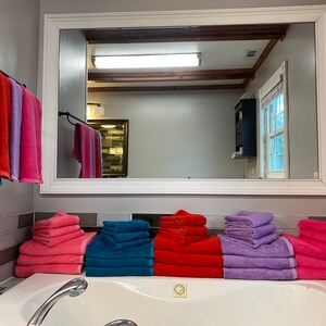 Hot Pink Bath Towel, Hot Pink Bath Towel Set, Cotton Bath Towels, Hot ...
