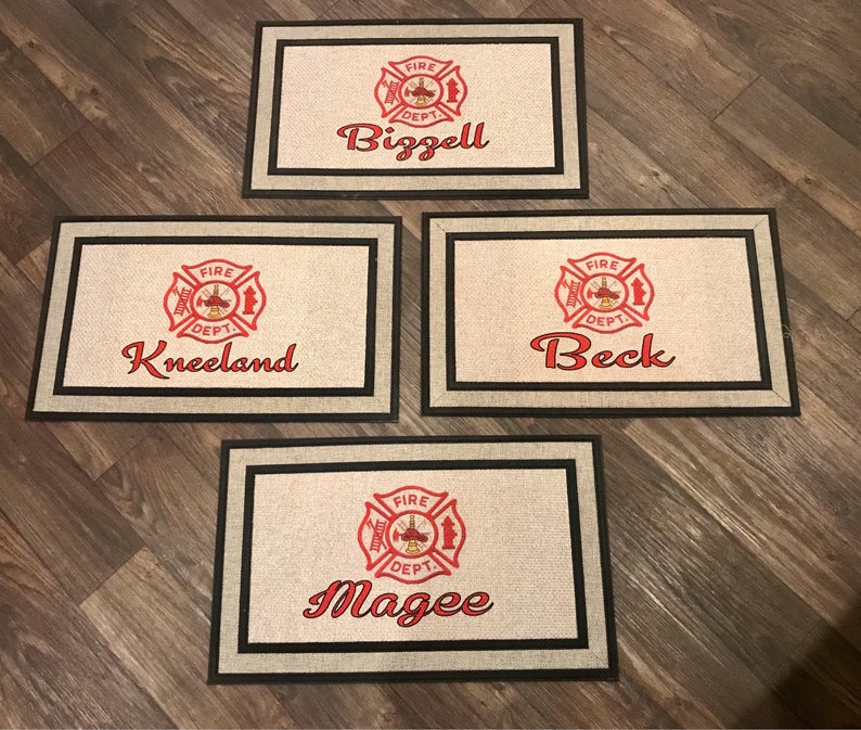 Firefighter Rug/ Firefighter Gift Personalized Door Mat/ - Etsy