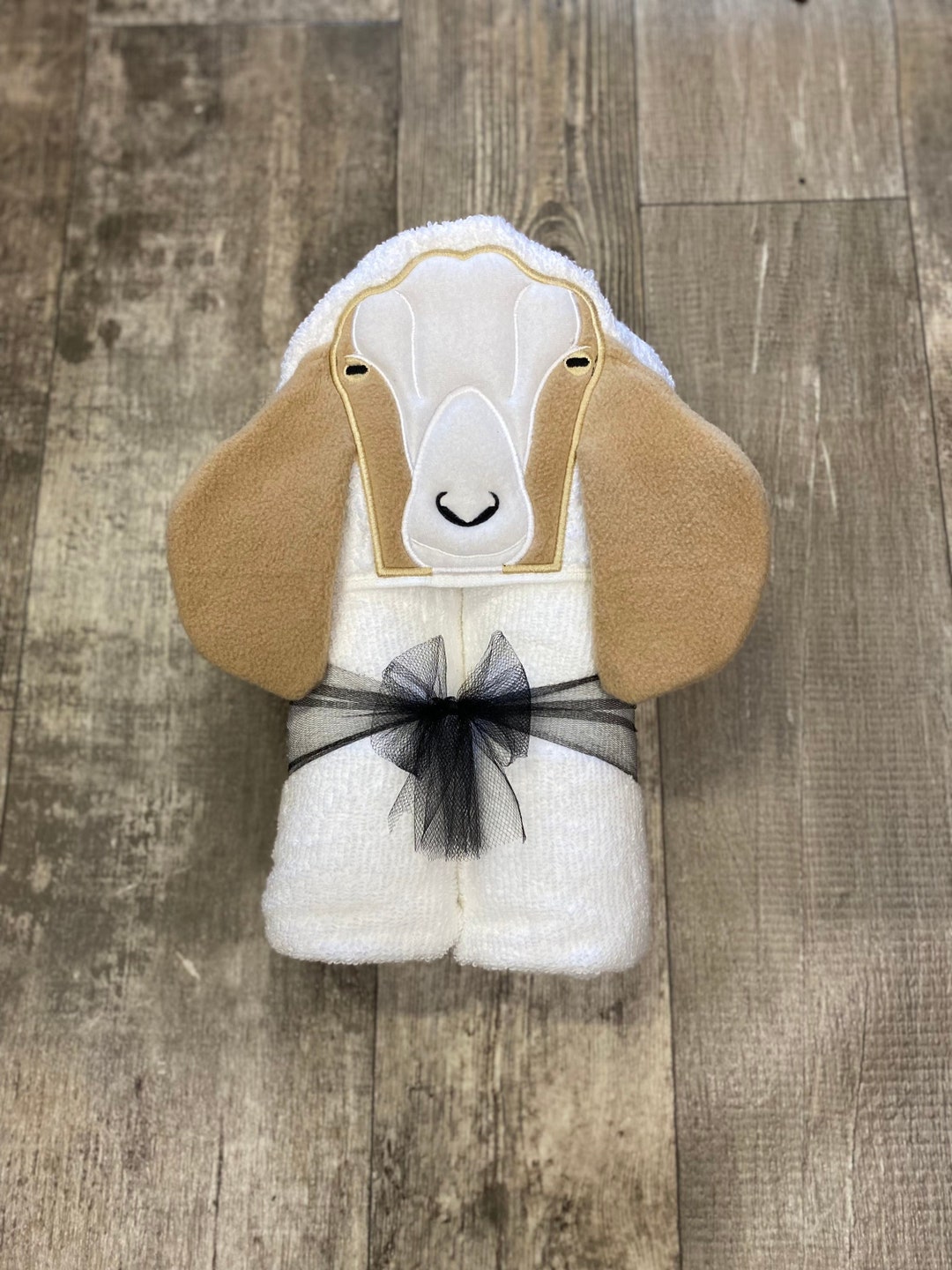 Goat Hooded Towel/ Farm Animal Hooded Towel/ Farm Baby Shower Gift ...