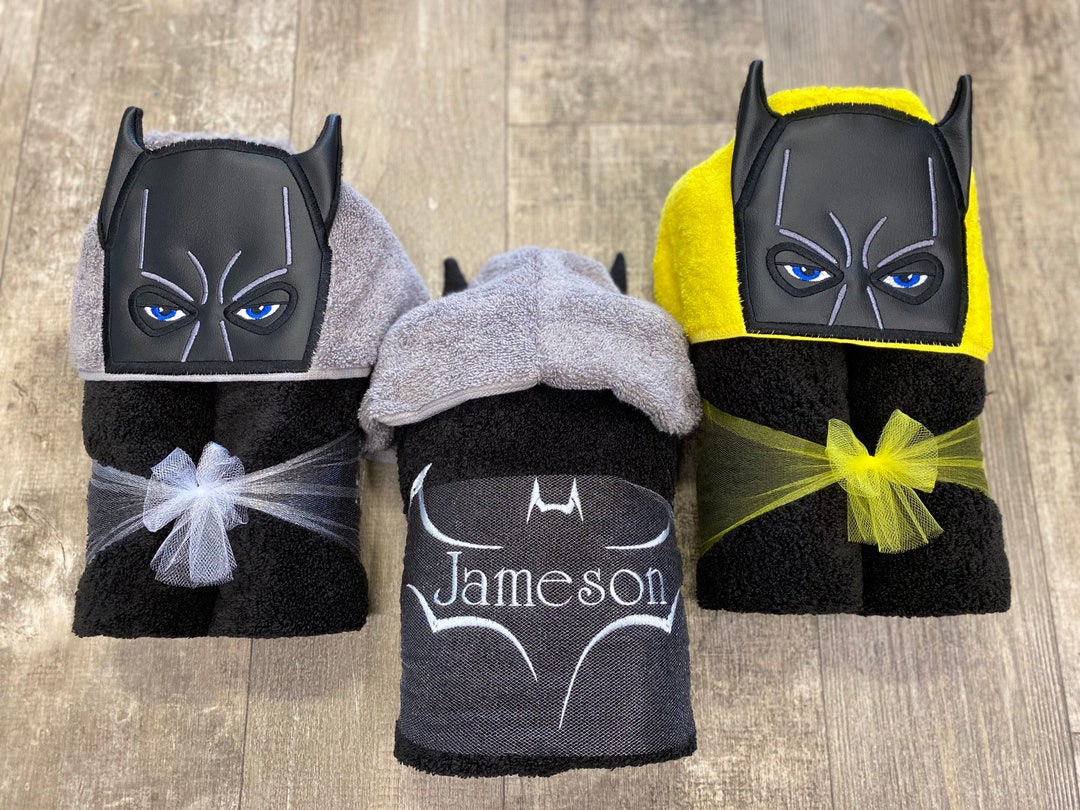 Personalized Bat Superhero Inspired Hooded Towel/ Bat Superhero Towel ...