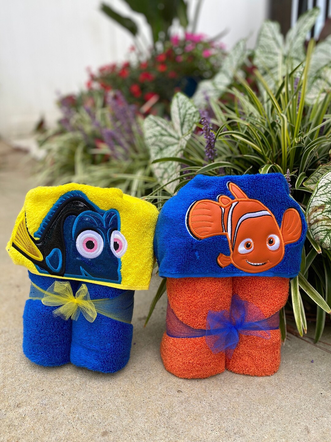 Fish Hooded Towel/ Blue Fish Hooded Beach Towel/ Blue Tang Hooded Baby ...