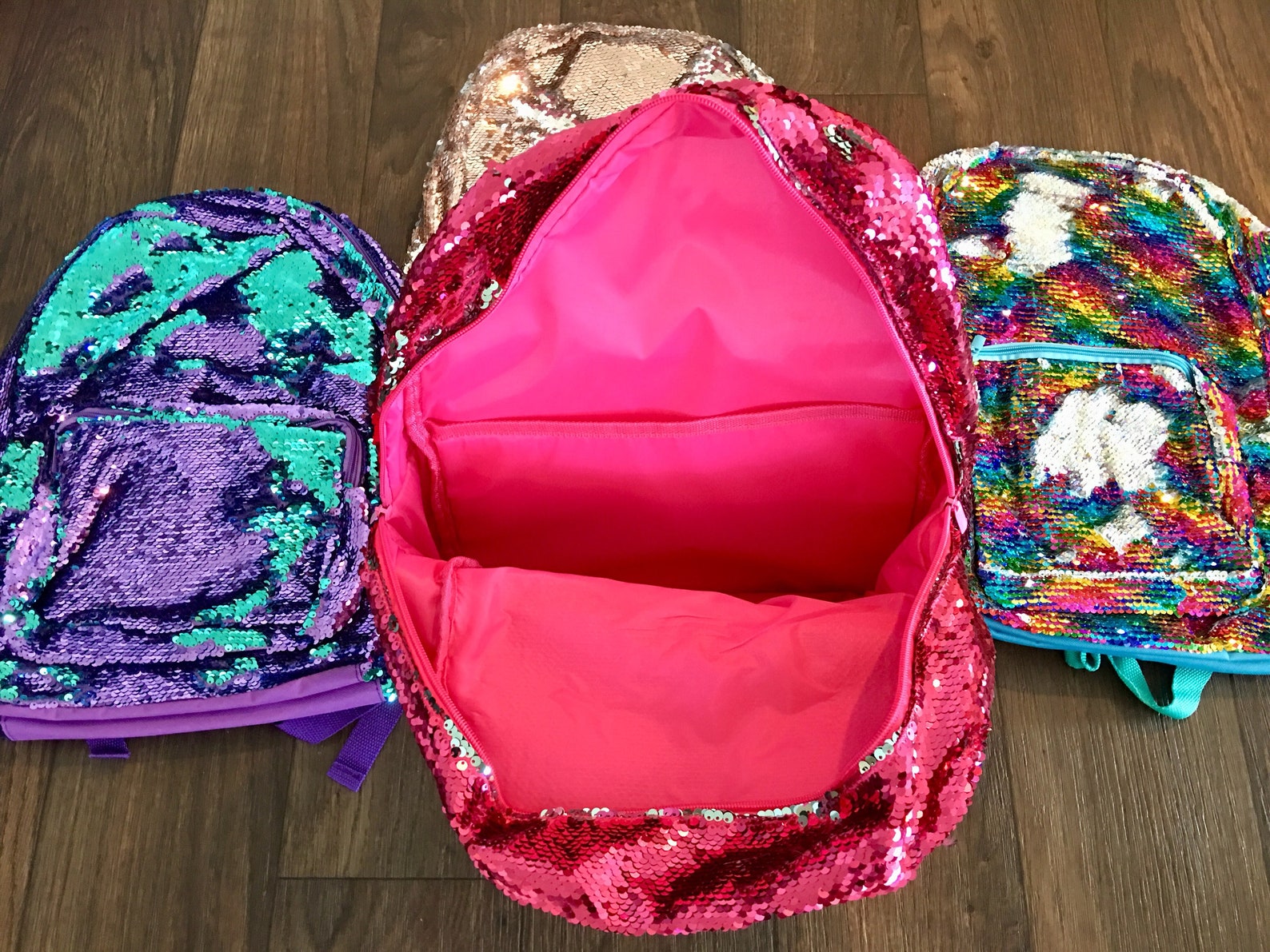 Sequin Backpack/ Reversible Sequin Bookbag/ Mermaid Sequin | Etsy