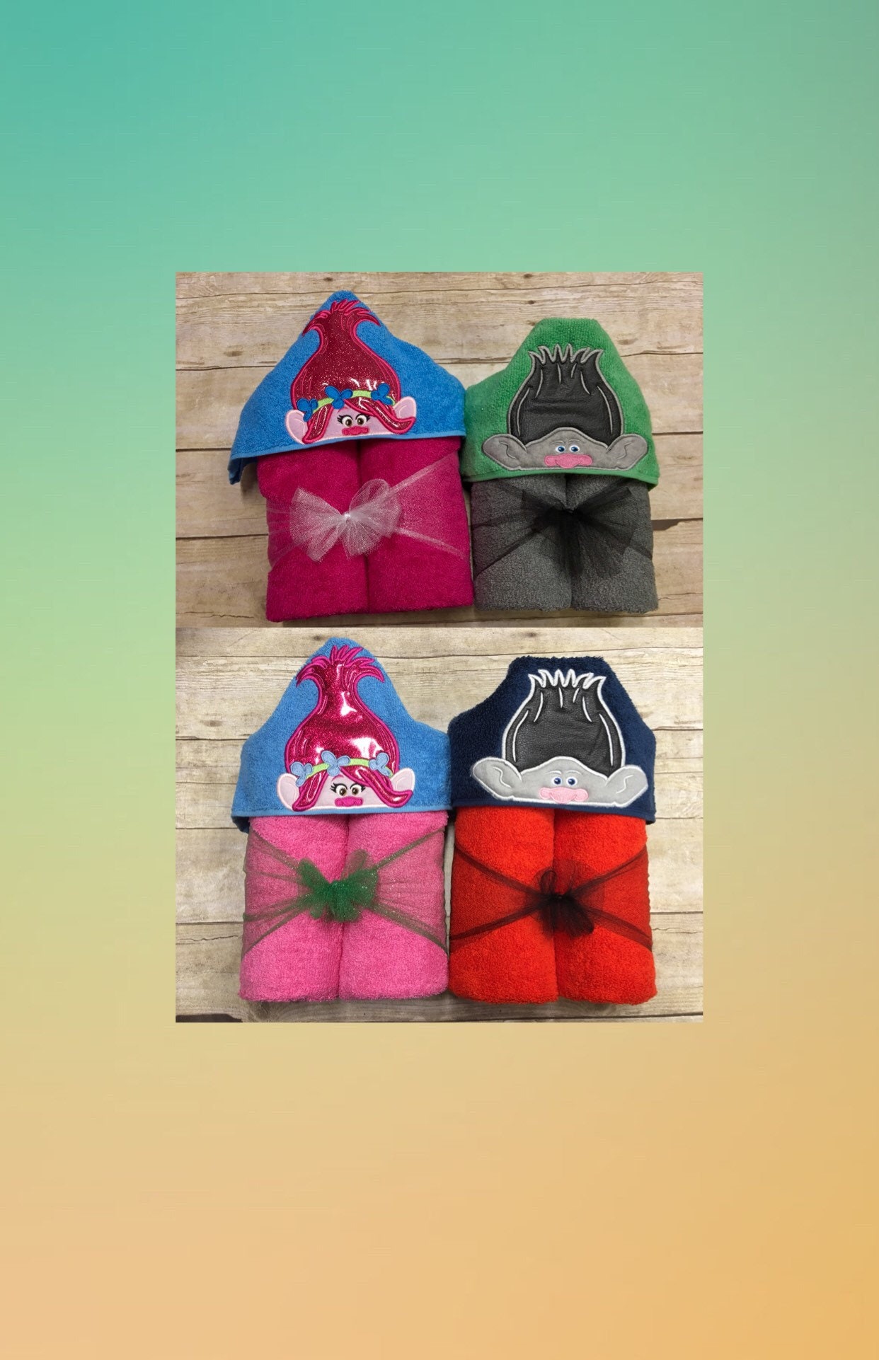 Troll Hooded Towel/ Troll Birthday/ Troll Party/ Troll Party | Etsy