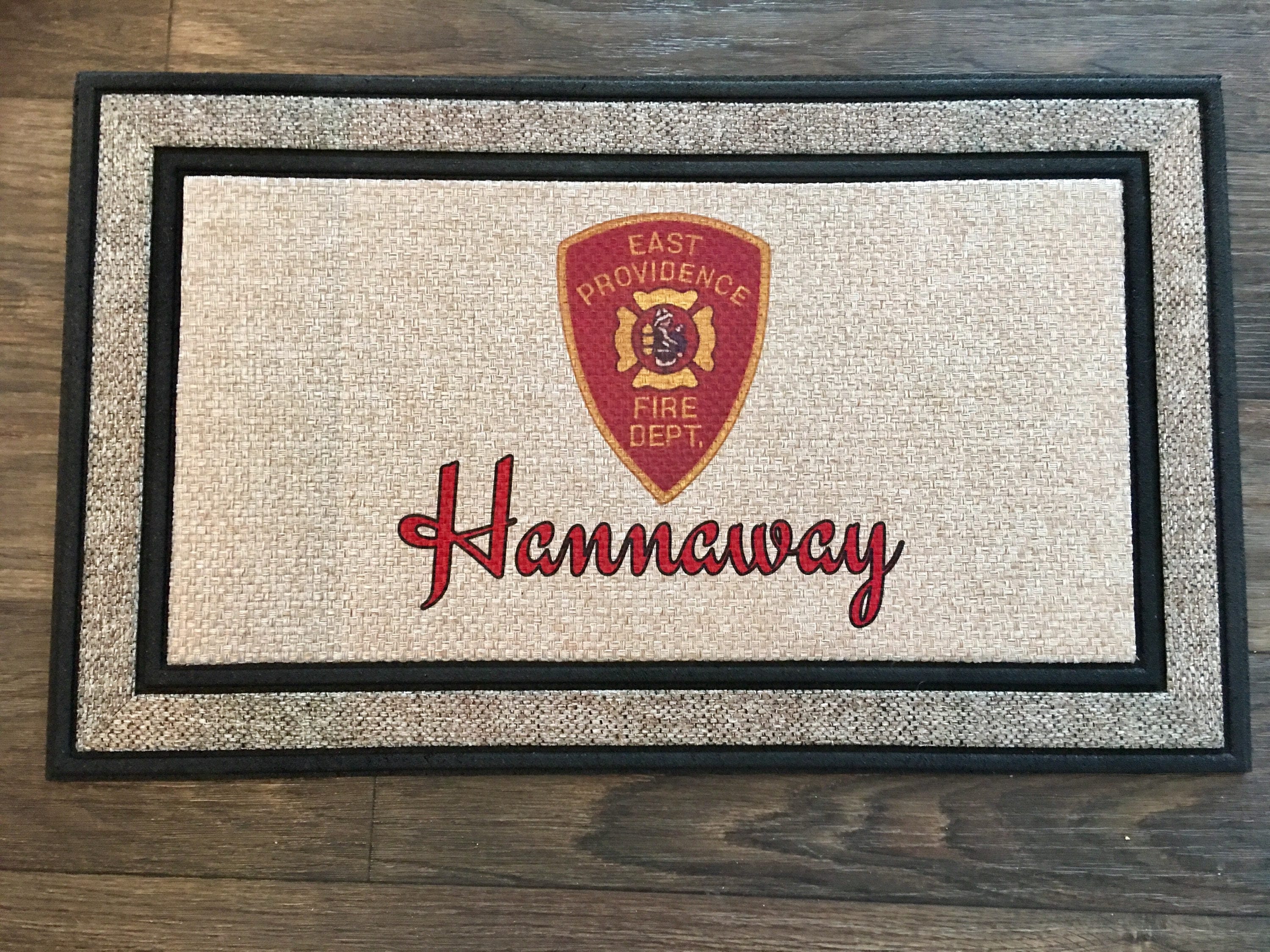 Firefighter Rug/ Firefighter Gift Personalized Door Mat/ Firefighter ...