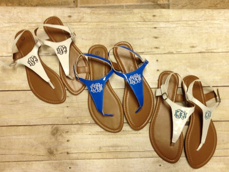 Monogrammed Sandals/ Personalized Sandals/ Monogram Flip Flops/ Summer ...