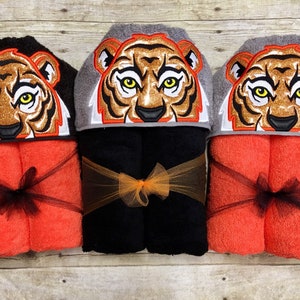 Gold Tiger Hooded Towel/ Yellow Tiger Hooded Towel/ Kids Hooded Towel ...