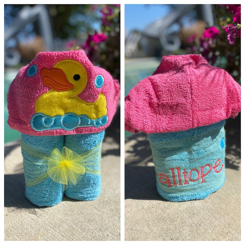 Duck Hooded Towel/ Rubber Ducky Hooded Towel/ Bath Hooded Towel/ Infant ...