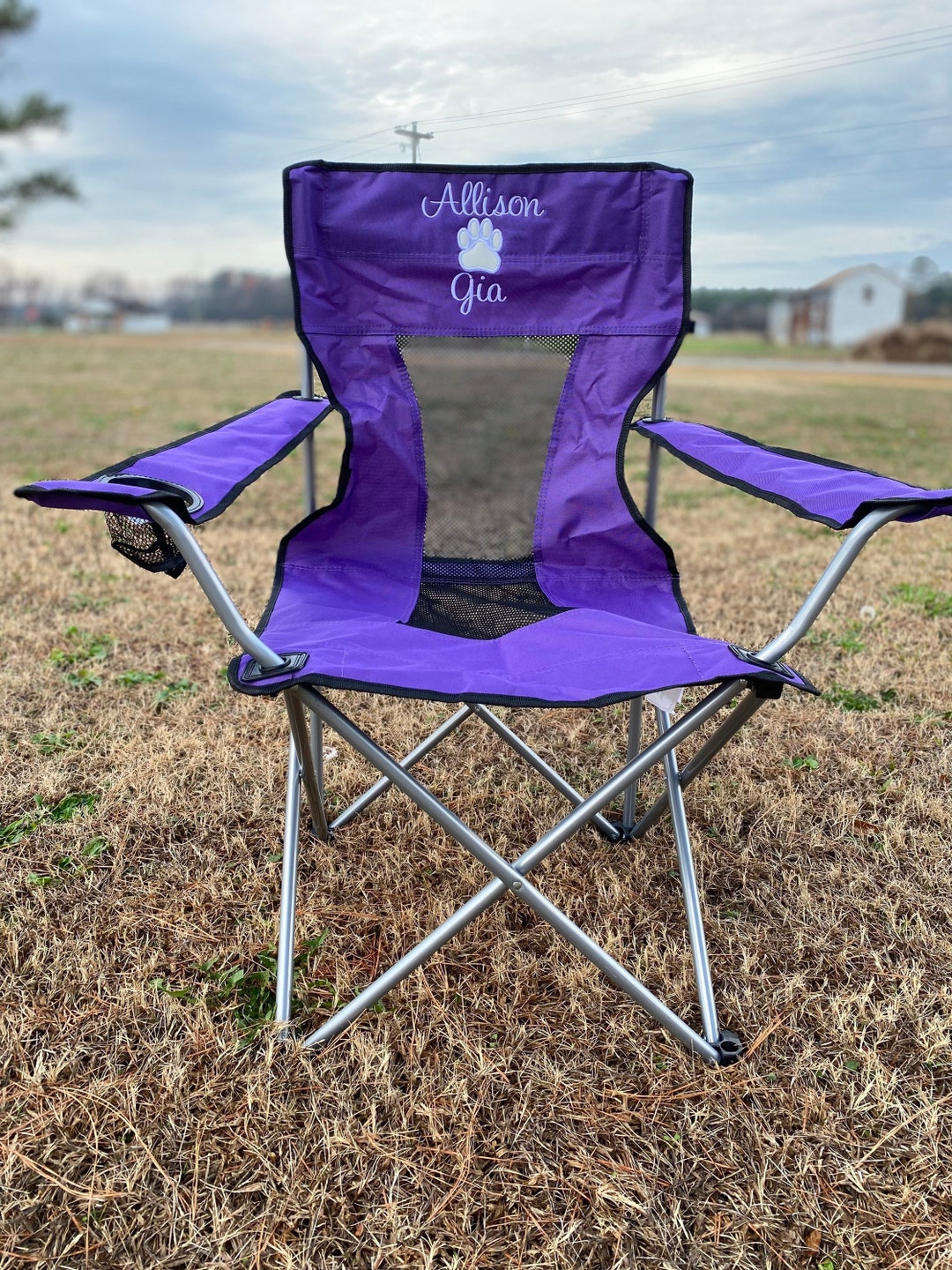 Dog Print Folding Chair Outdoor/ Paw Print Camping Chair Personalized ...