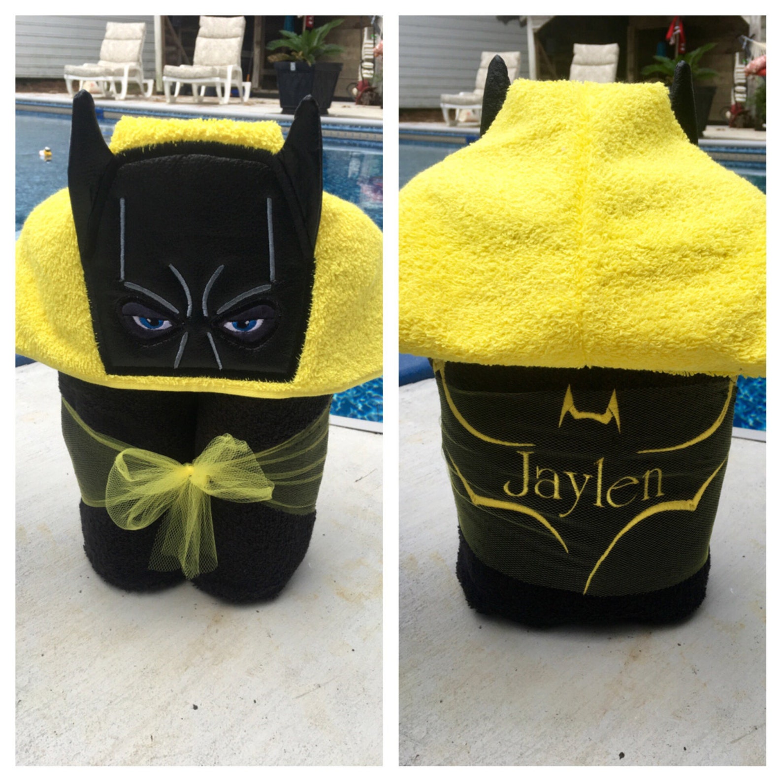 Personalized Bat Superhero Inspired Hooded Towel/ Bat Superhero Towel ...