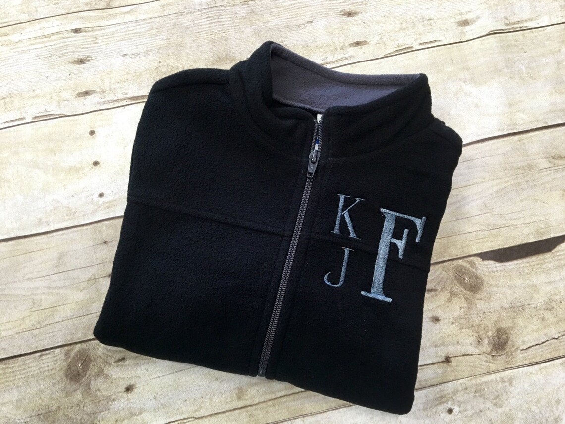 Monogrammed Kids Fleece Jacket/ Monogrammed Boys Full Zip Fleece Coat ...