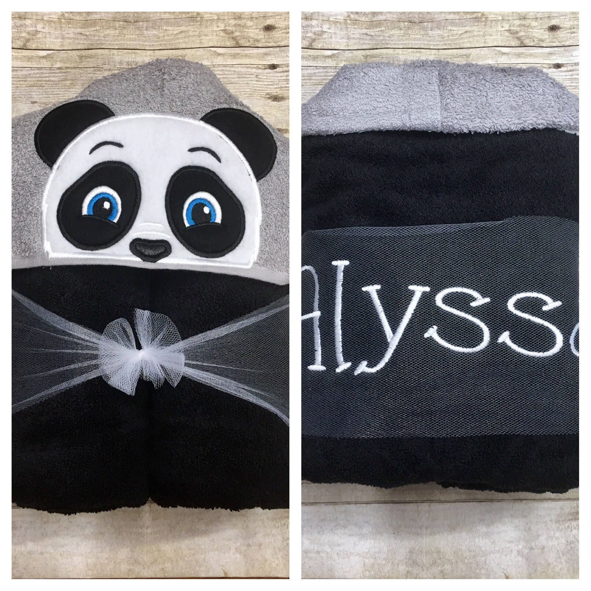 Panda Bear Hooded Towel/ Panda Gifts/ Panda Baby Shower/ Woodland ...