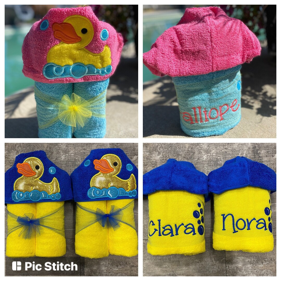 Duck Hooded Towel/ Rubber Ducky Hooded Towel/ Bath Hooded Towel/ Infant ...