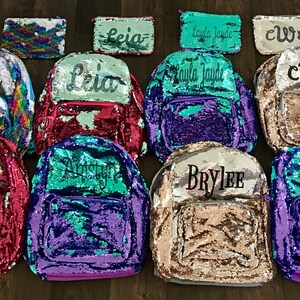 Sequin Backpack/ Reversible Sequin Bookbag/ Mermaid Sequin Backpack ...