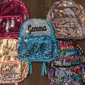 Sequin Backpack/ Reversible Sequin Bookbag/ Mermaid Sequin Backpack ...
