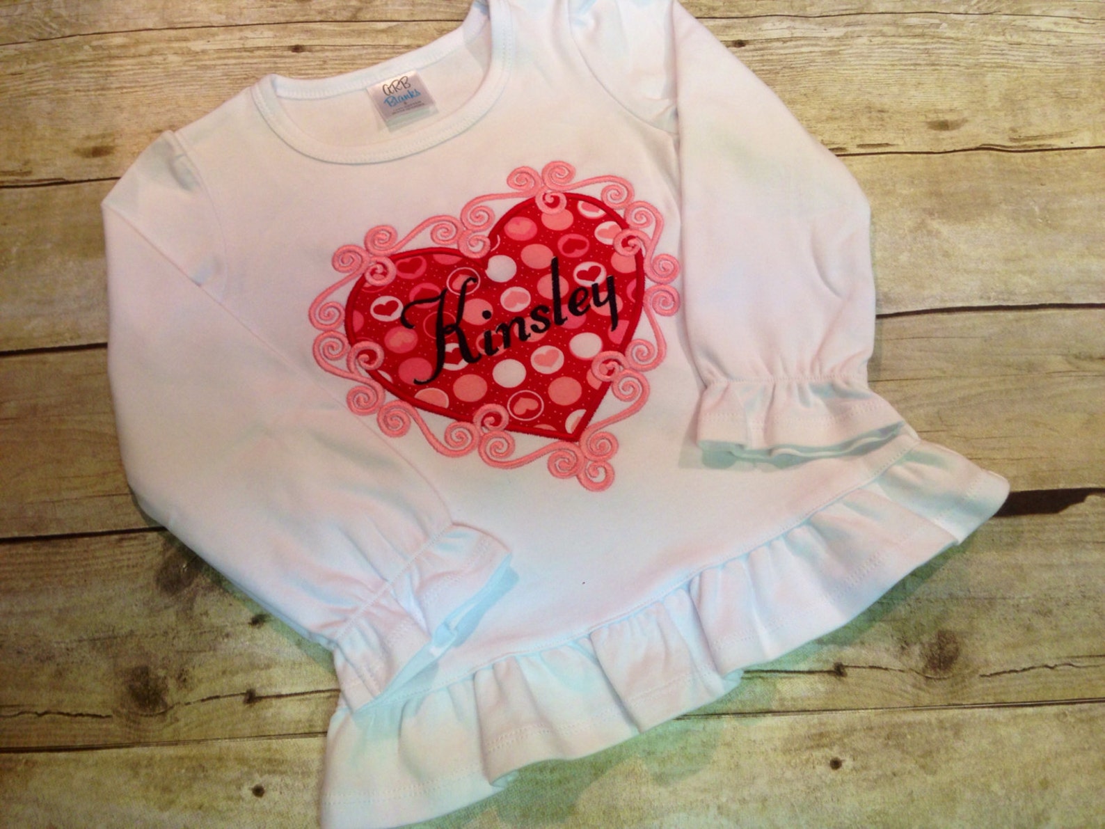 Personalized Girls Valentine Heart Shirt/ Girls Heart Scroll Shirt ...