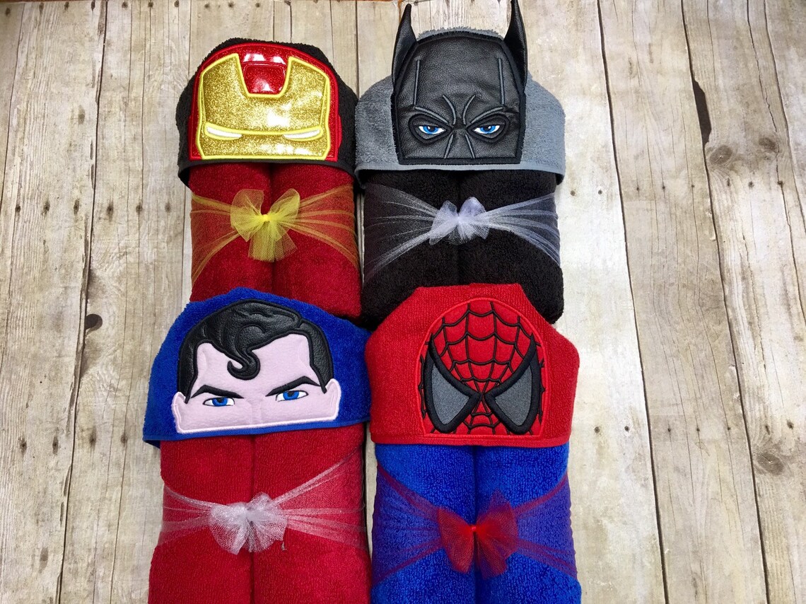 Personalized Bat Superhero Inspired Hooded Towel/ Bat Superhero Towel ...