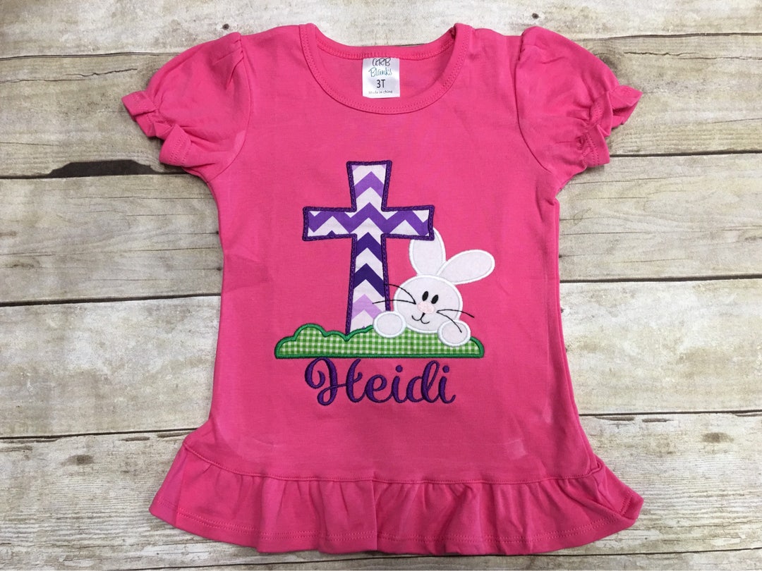 Girls Easter Shirt/ Easter Cross Shirt/ Jesus Cross Easter Shirts for ...