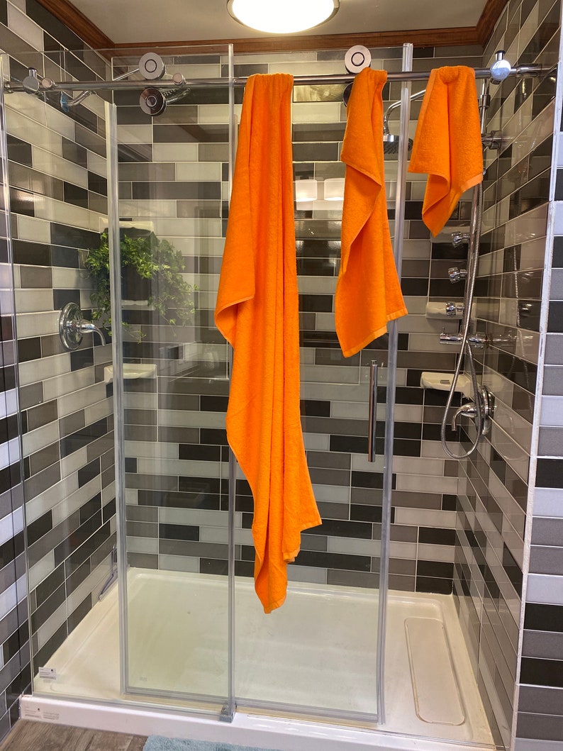 Orange Bath Towel Orange Bath Towel Set Cotton Bath Towels - Etsy