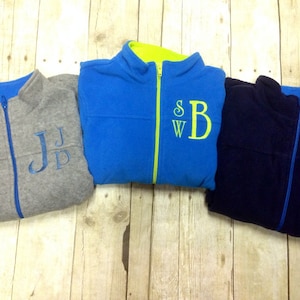 Monogrammed Kids Fleece Jacket/ Monogrammed Boys Full Zip Fleece Coat ...