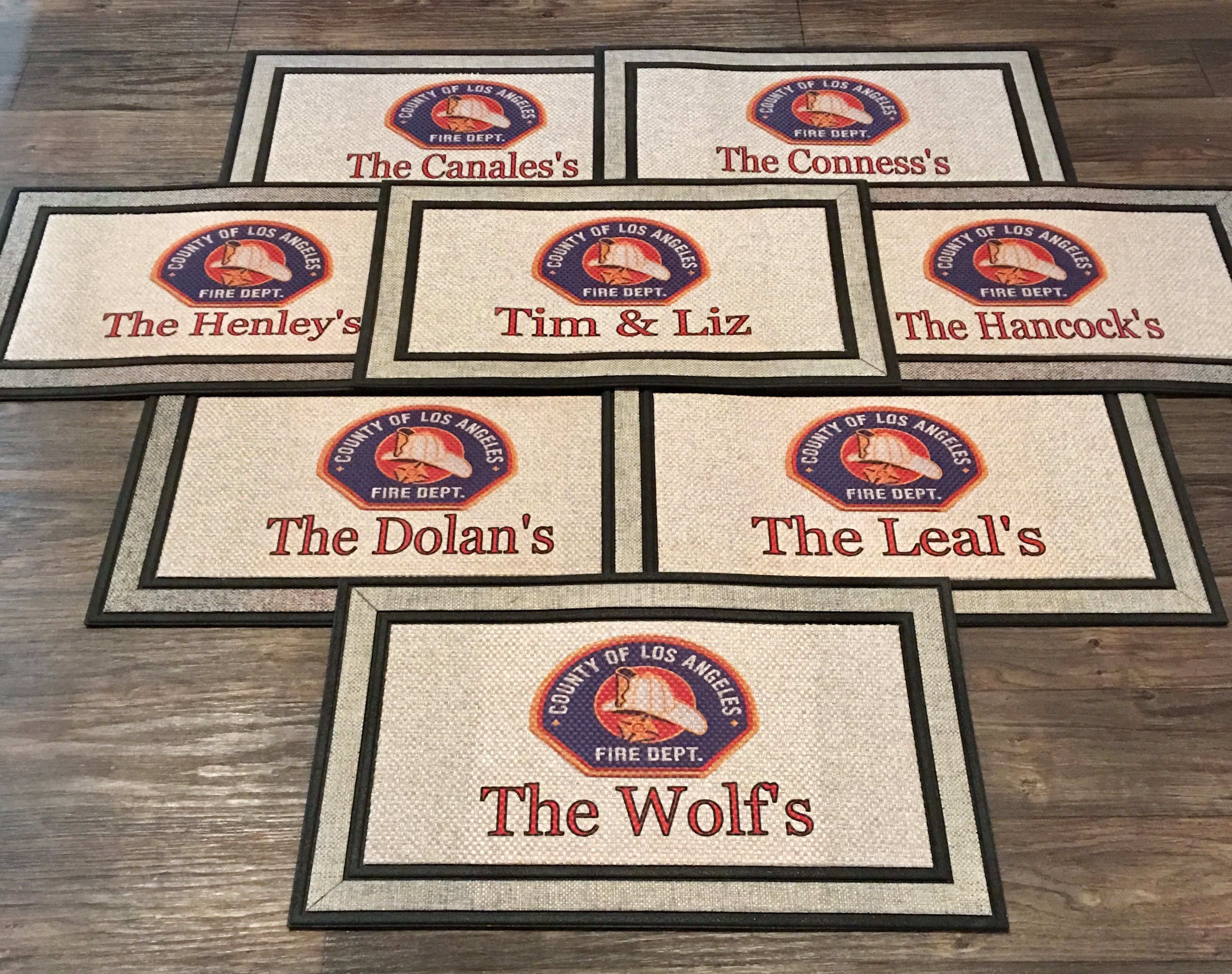 Firefighter Rug/ Firefighter Gift Personalized Door Mat/ Firefighter ...