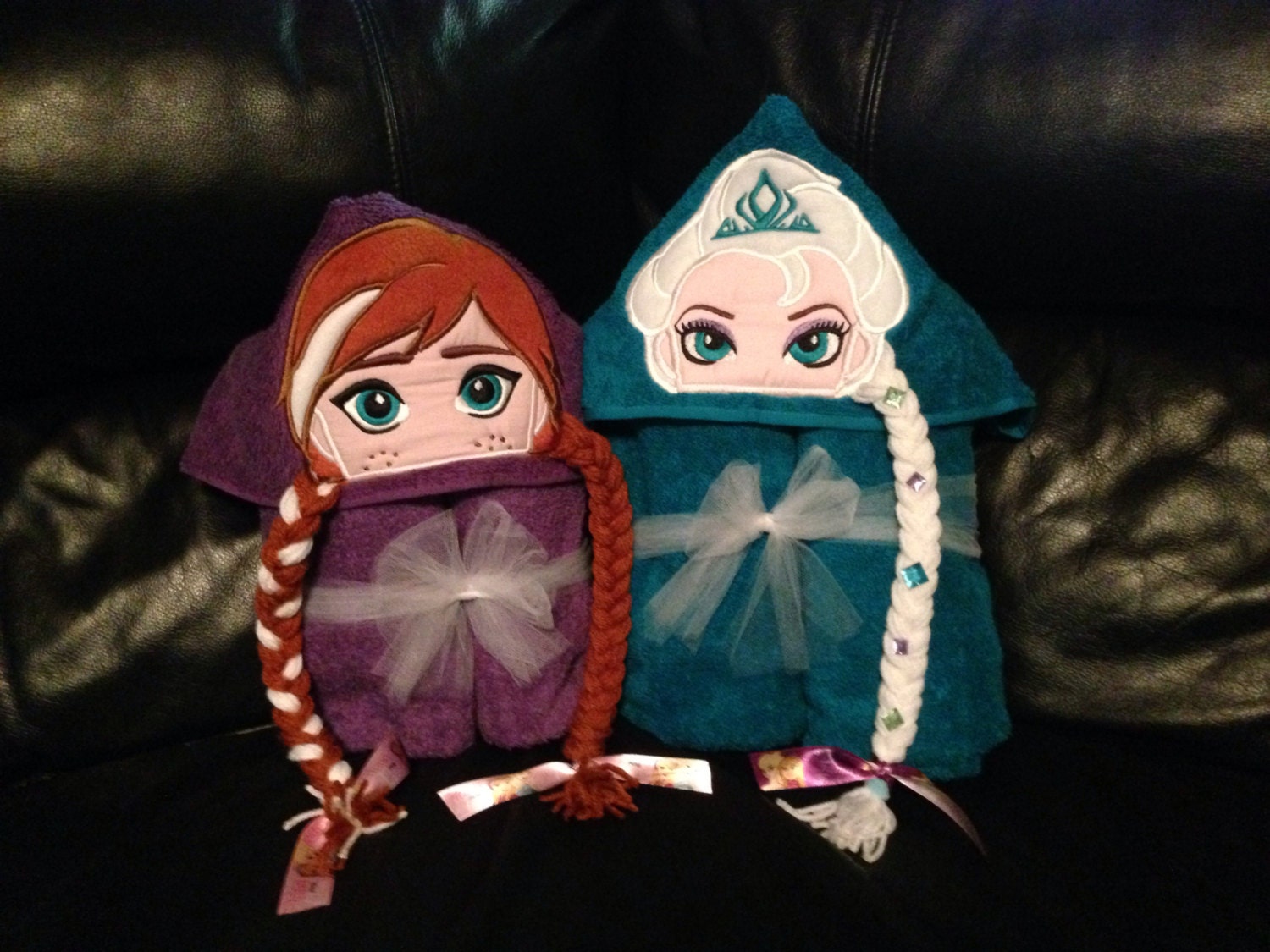 Personalized Elsa & Anna Inspired Hooded Towel/ Frozen Towel/ Disney ...