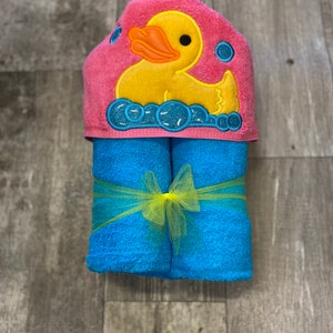 Duck Hooded Towel/ Rubber Ducky Hooded Towel/ Bath Hooded Towel/ Infant ...