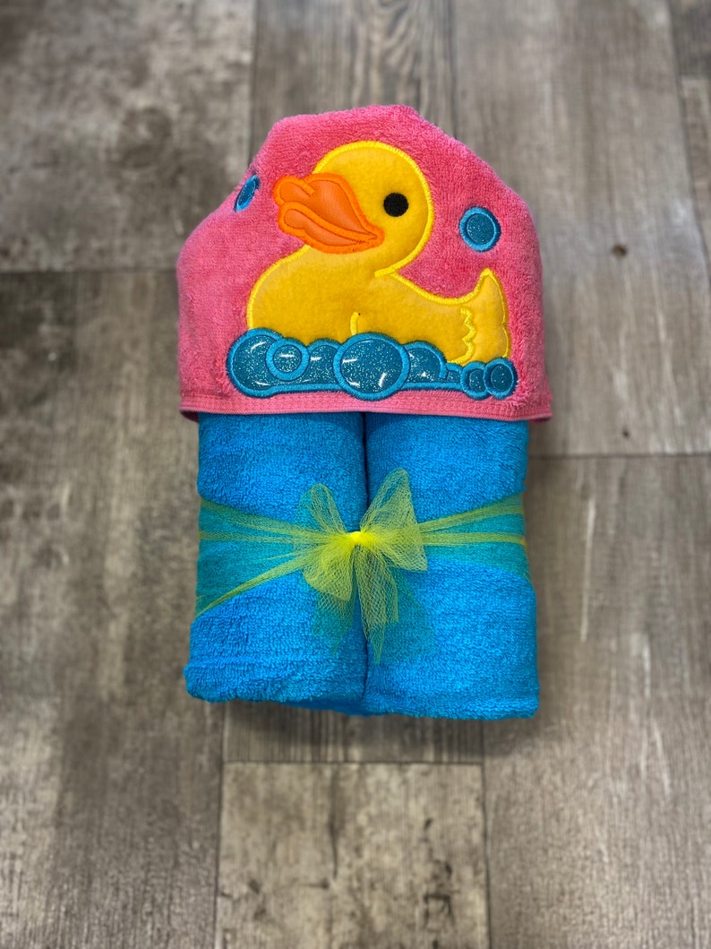 Duck Hooded Towel/ Rubber Ducky Hooded Towel/ Bath Hooded Towel/ Infant ...