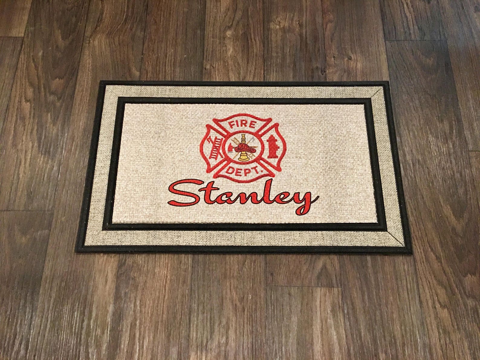Firefighter Rug/ Firefighter Gift Personalized Door Mat/ | Etsy