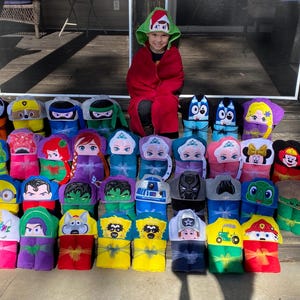 Custom Kids Hooded Towels/ Personalized Beach Towels/ Character Hooded ...