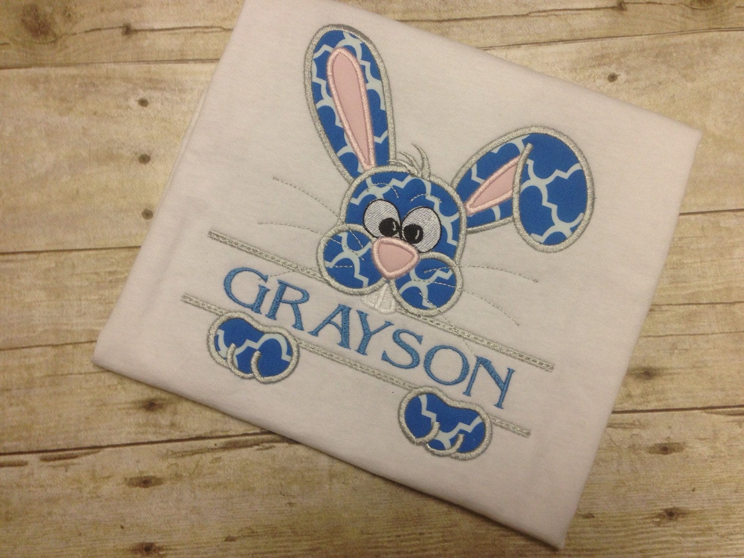 Personalized Easter Shirt for Boys Easter Bunny Applique | Etsy